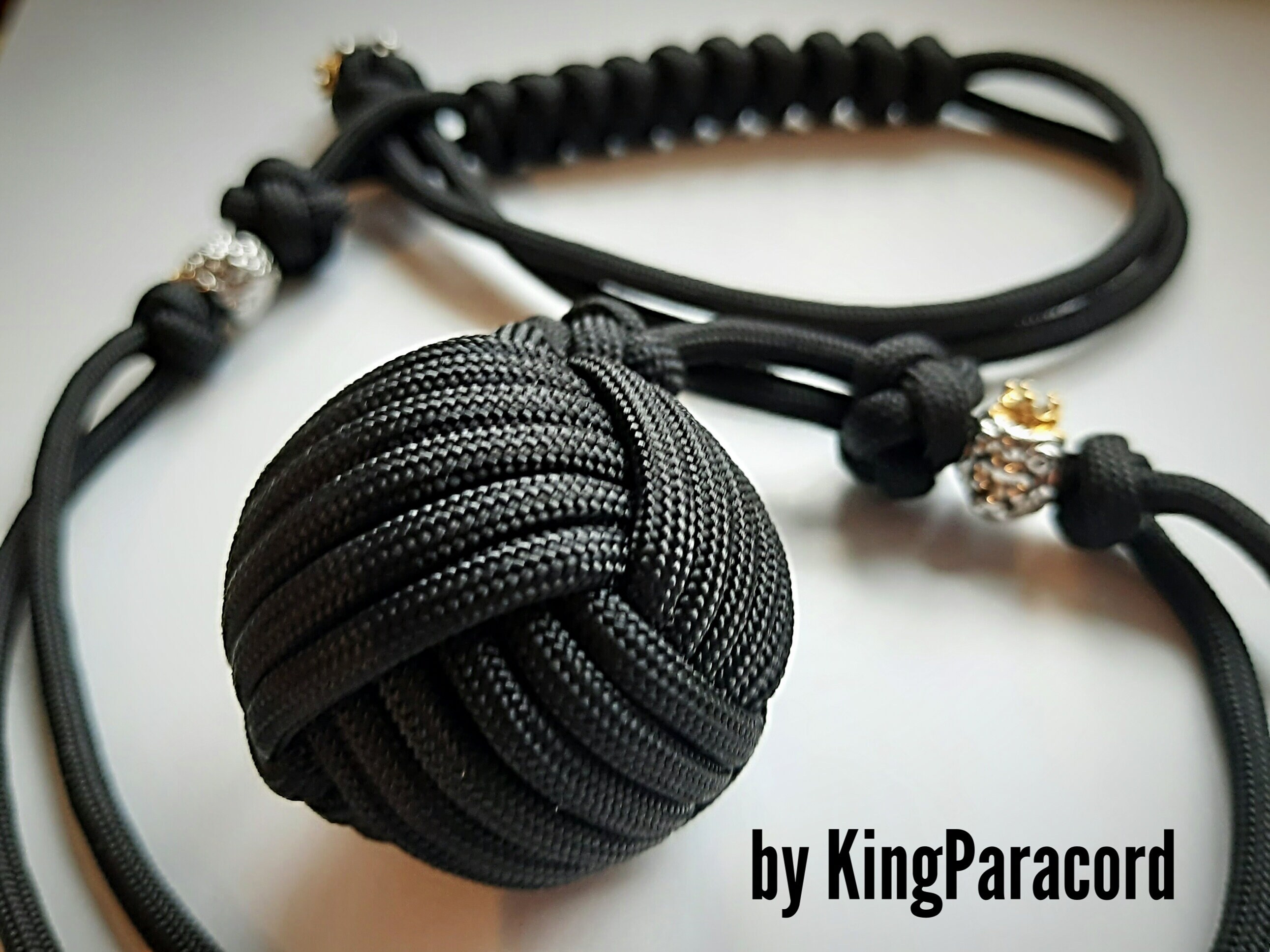 Paracord Monkey Fist Hand Braided Monkey Fist Keychain, Braided ...