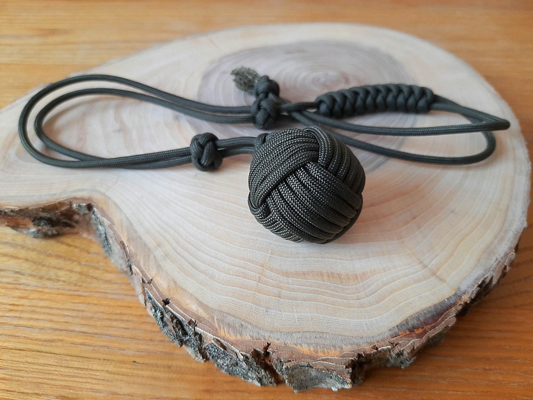 Paracord Monkey Fist Hand Braided Monkey Fist Keychain, Braided ...