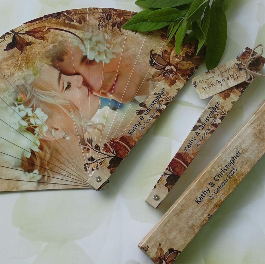 Hand Fan Favors for Guests | Tropical Beach Wedding Thank You Gift ...