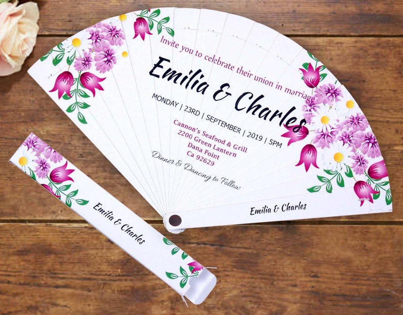 Wedding Hand Fan Personalized Invitation Personalized Picture - Etsy