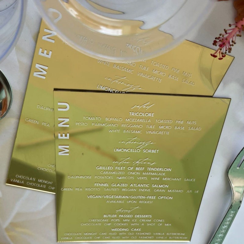 Acrylic Menus - Etsy