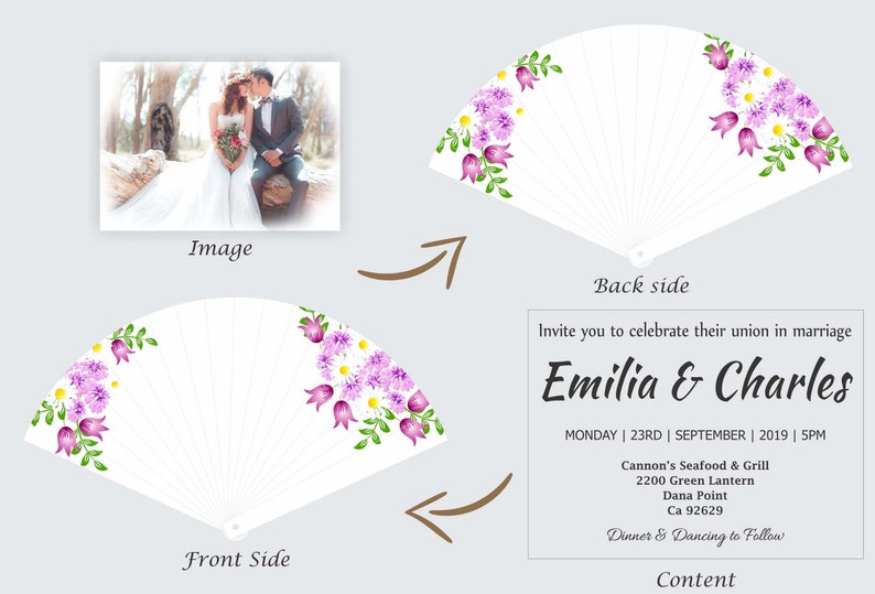 Wedding Hand Fan Personalized Invitation Personalized Picture - Etsy