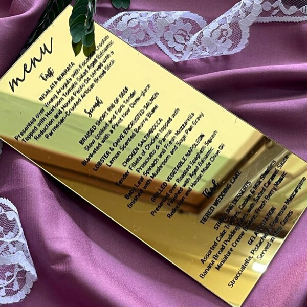 Acrylic Menus - Etsy