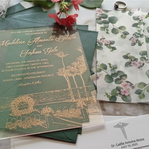 Clear Acrylic Invitation Personalized Engagement Invitation - Etsy