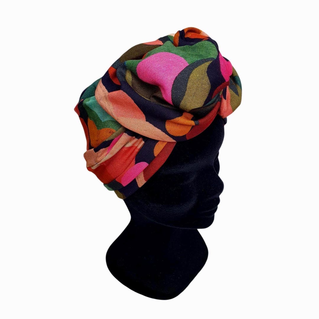 Colorful Turban in Light Viscose, Turban Cap to Put on With Aluminum ...