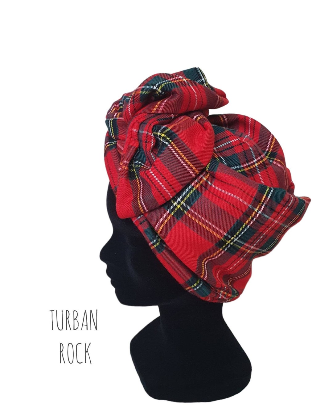Maxi Turban Modular Wire Headband Women's Red Tartan - Etsy