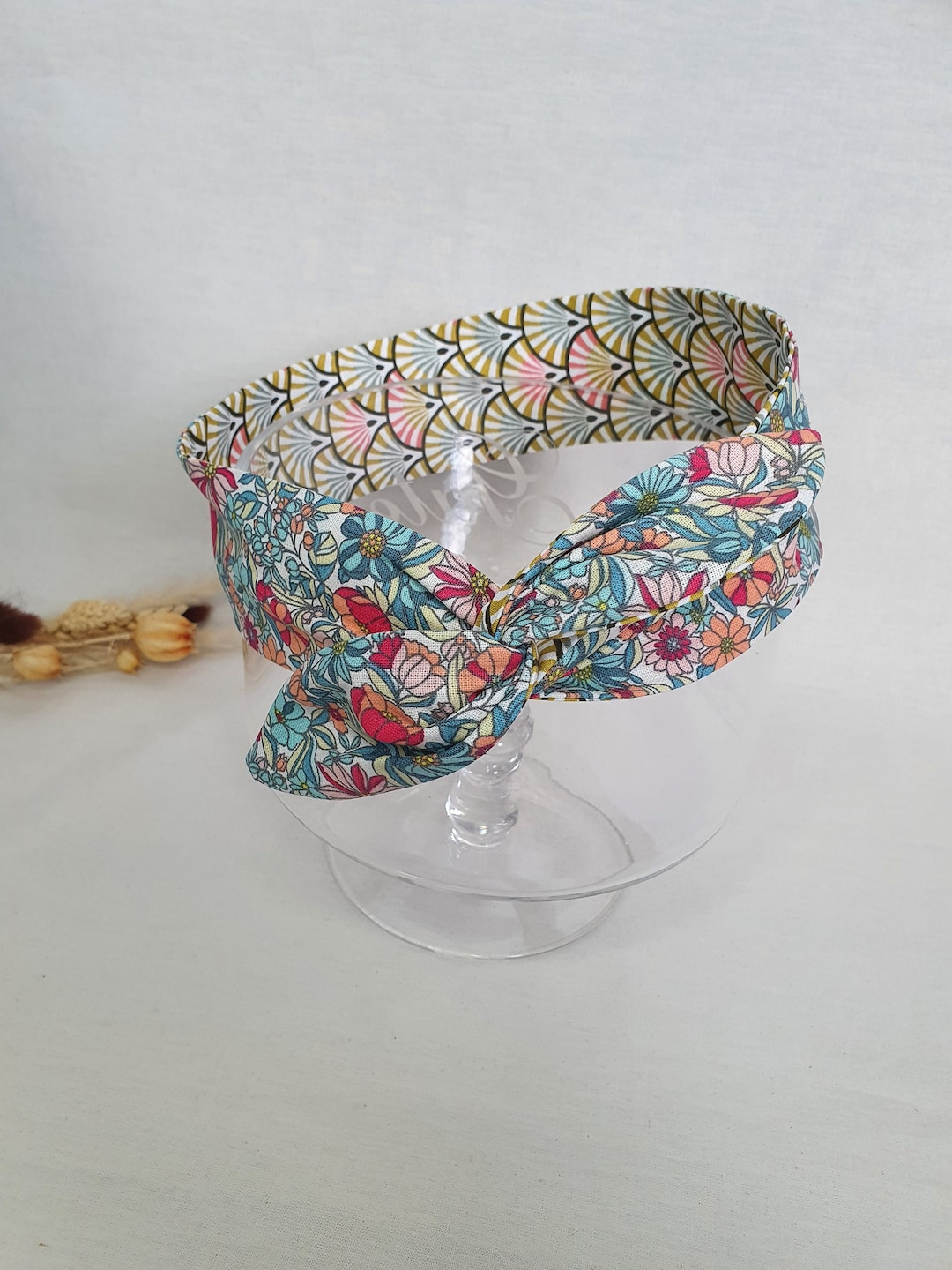 Rigid Hairband Reversible Wire Headband Fans and Flowers - Etsy