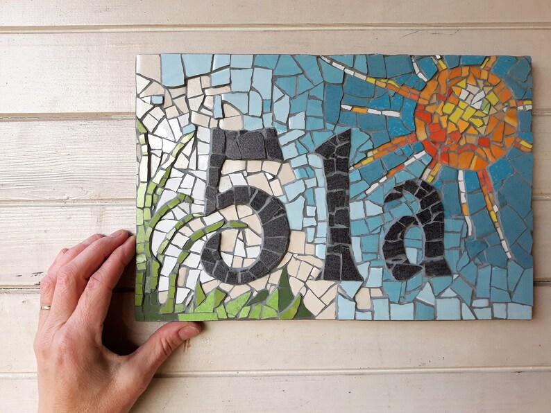 Mosaic House Numbers Housewarming Gift Mosaic Home Number - Etsy