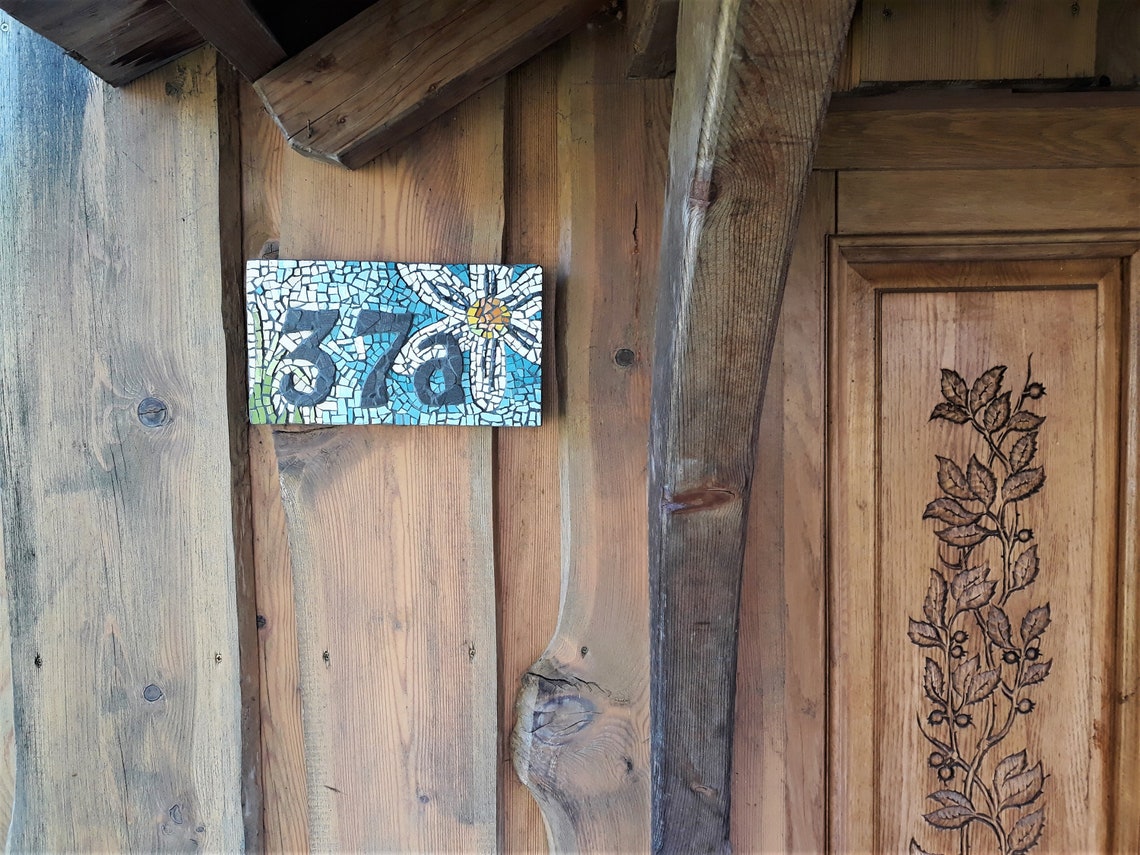 Mosaic Wall Art House Number Plaque House Number Ceramic House Number ...