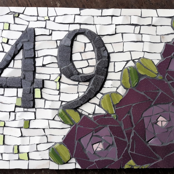 Mosaic Address Sign - Etsy
