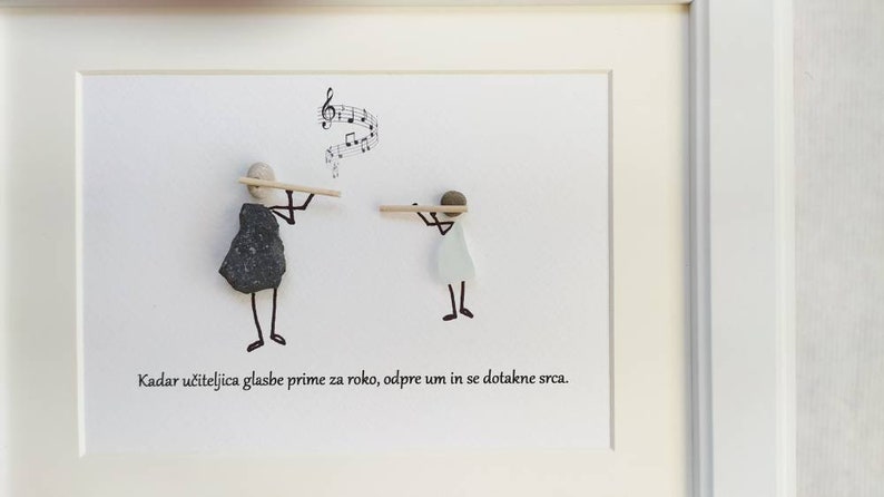 Gift for Best Music Teacher Wall Picture Pebble Art - Etsy