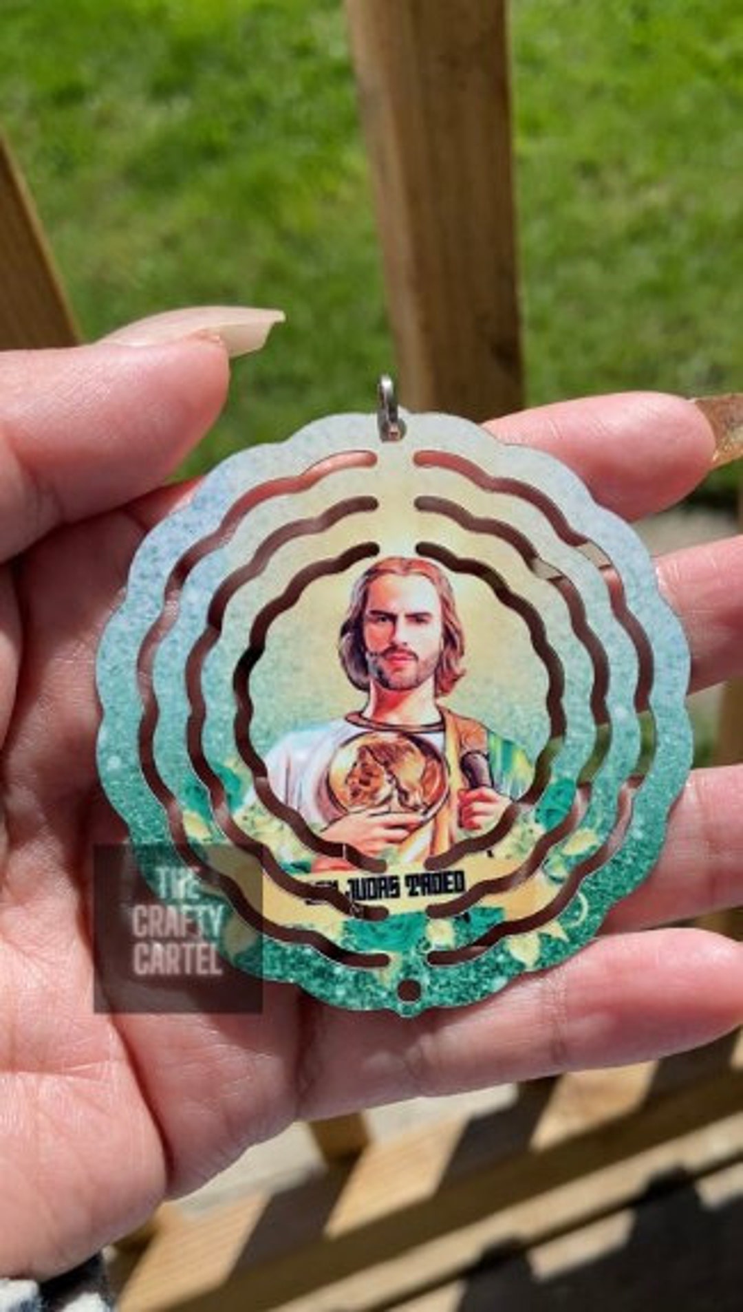 MINI San Judas Tadeo MINI San Juditas Saint Judas Wind Spinner Giradora ...