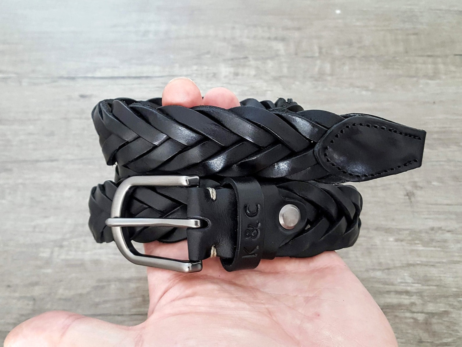 Leather Braid Belt Custom Hand Braided Belt for Women Mens, With Name ...