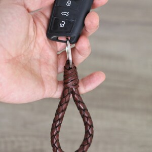 Personalized Leather Keychain, Custom Braided Keychain, Name Printed ...