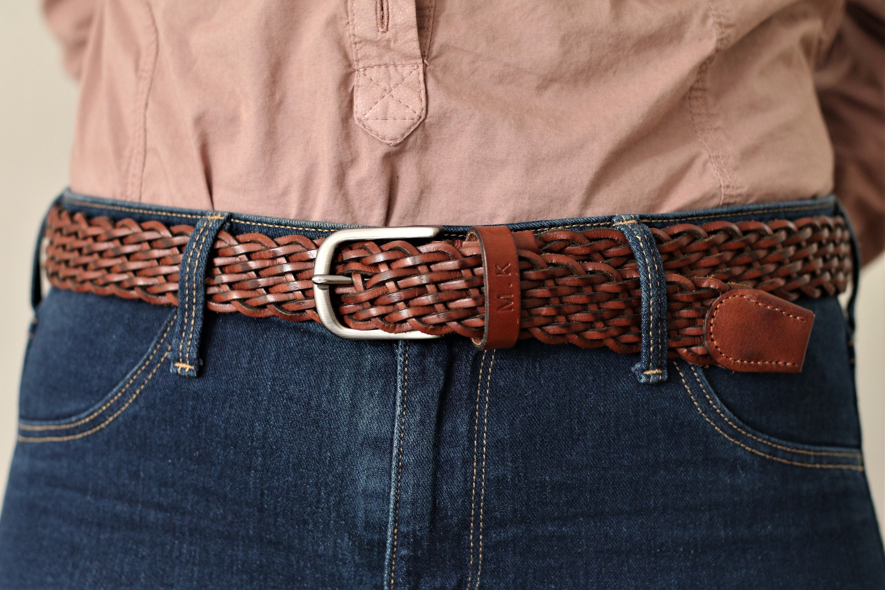 Leather Braid Women Belt, Trendy Hand Woven Personalized Belt ...