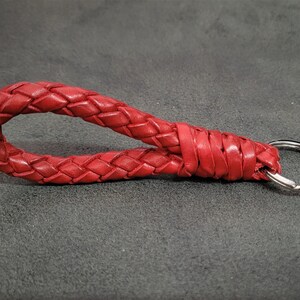 Personalized Gift Braid Keychain, Customizable Leather Hand Braided ...
