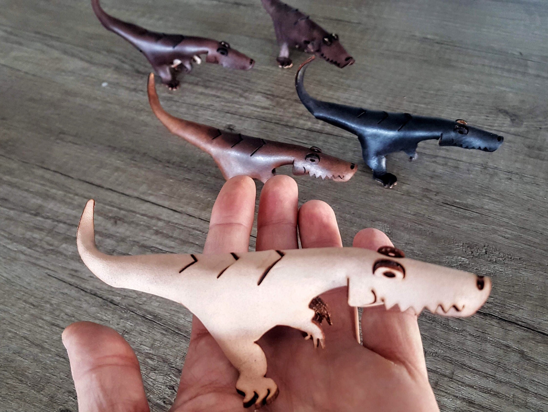 Leather Dinosaur, Handcrafted T-rex Ornament Objects, for Desktop Real ...