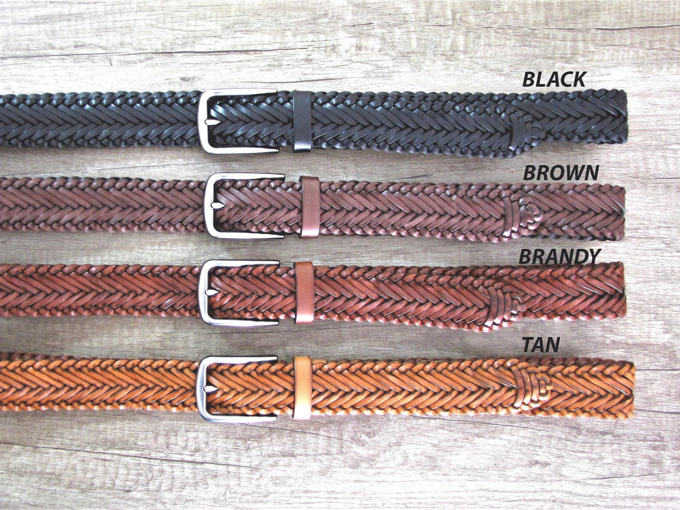 Hand Braided Leather Belt: Personalized Men's Jeans Belt Full Grain ...