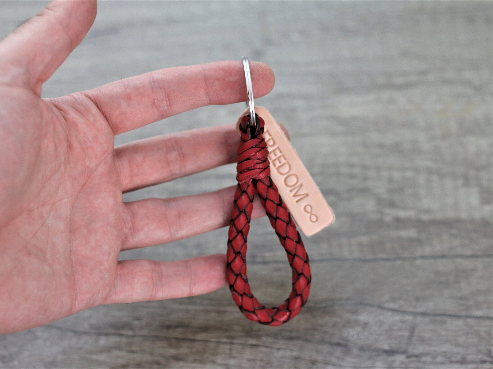 Personalized Gift Braid Keychain Customizable Leather Hand | Etsy