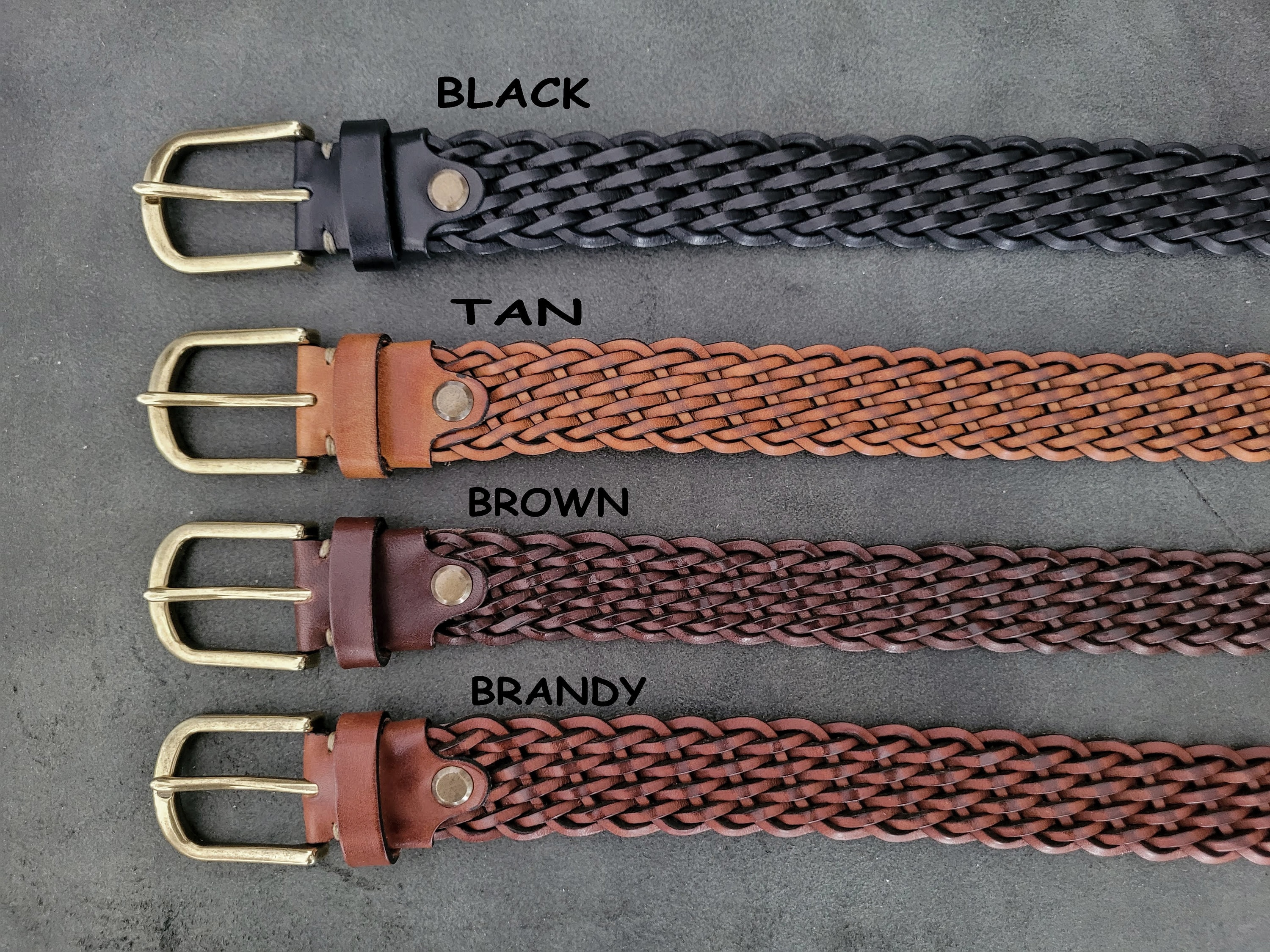 Fine Braided Leather Belt Black Unisex Size Personalized Fine Braided Leather Belt Black Unisex Size Personalized
