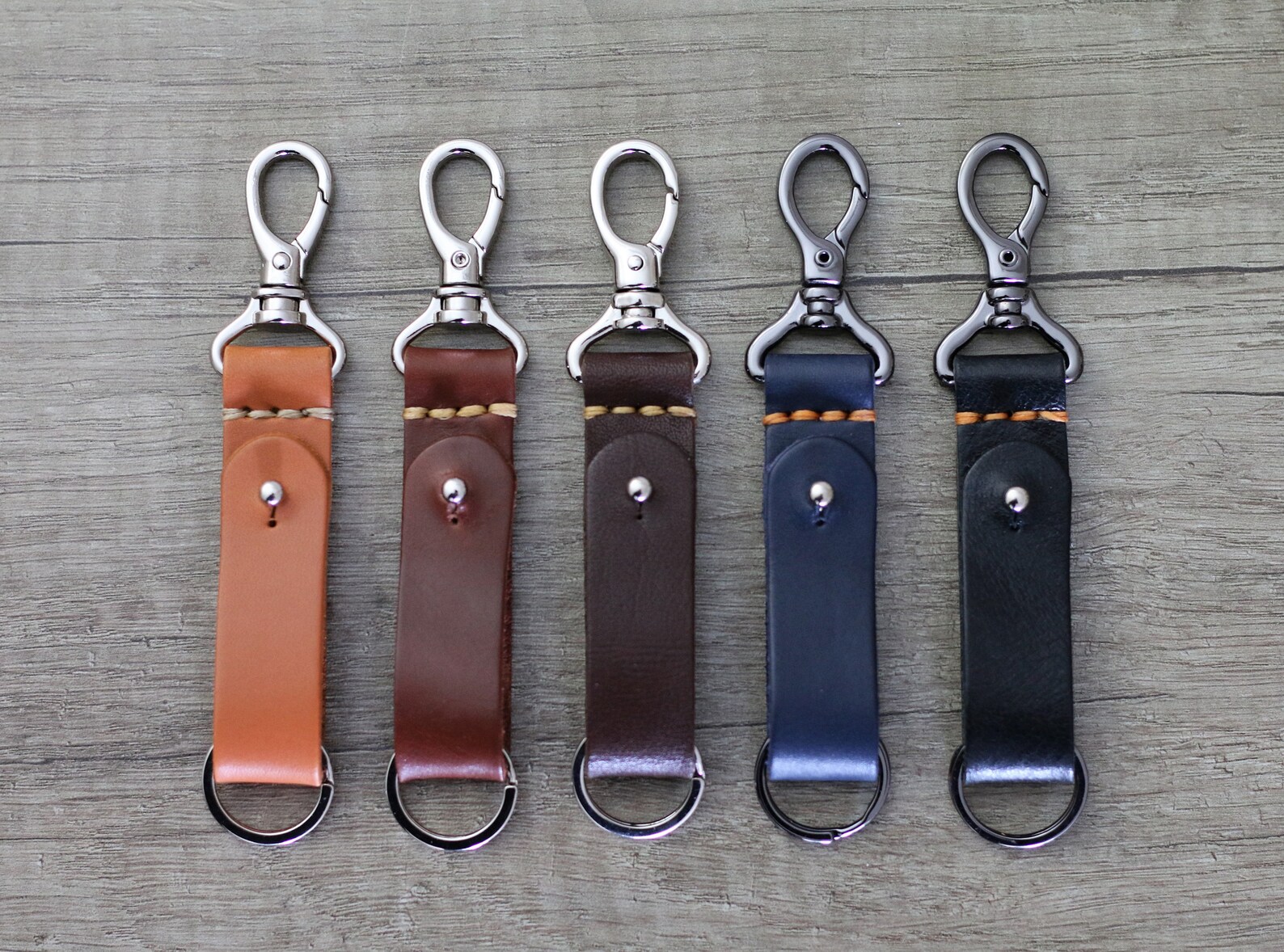 Leather Keychain, Keyring Leather Personalized Keyholder Belt Loop Key ...