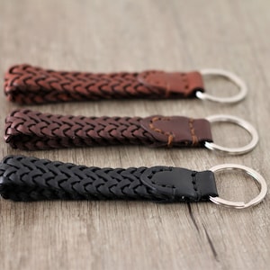 Braid Leather Keychain Handcrafted Leather Goods New Car Gift Key Fob ...