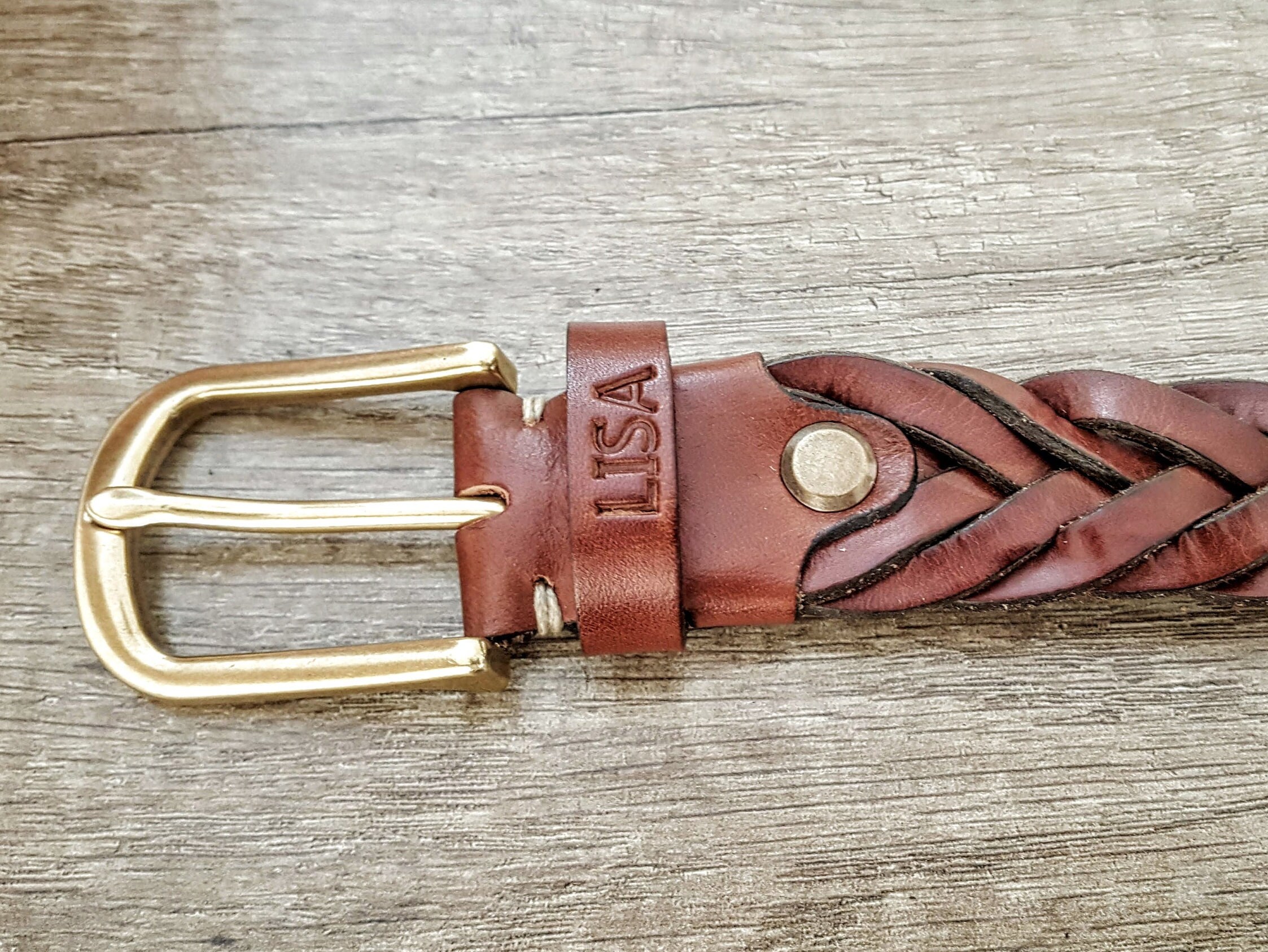 Leather Braid Belt Custom Hand Braided Belt for Women Mens, With Name ...