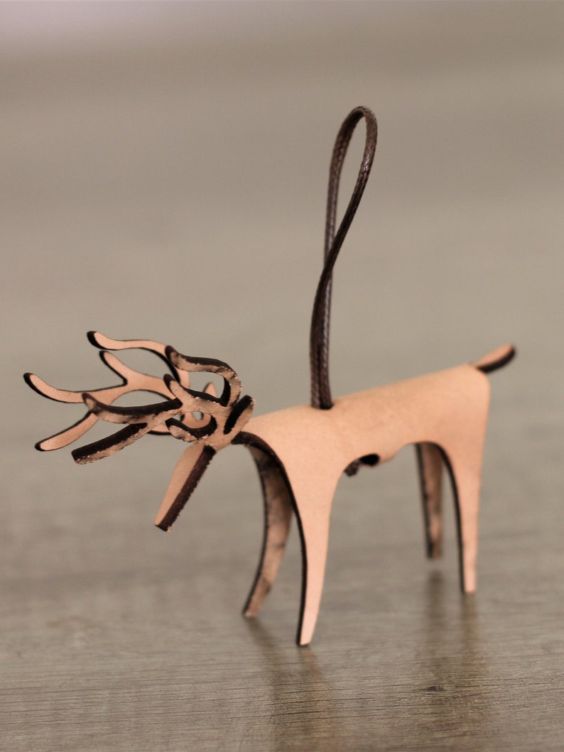 Christmas Custom Ornaments, Leather Reindeer Card Do It Kit New Year ...