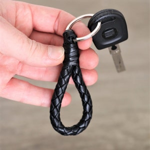 Braided Keychain Leather Luxury Gift for Men's Braid Keyring Leather ...