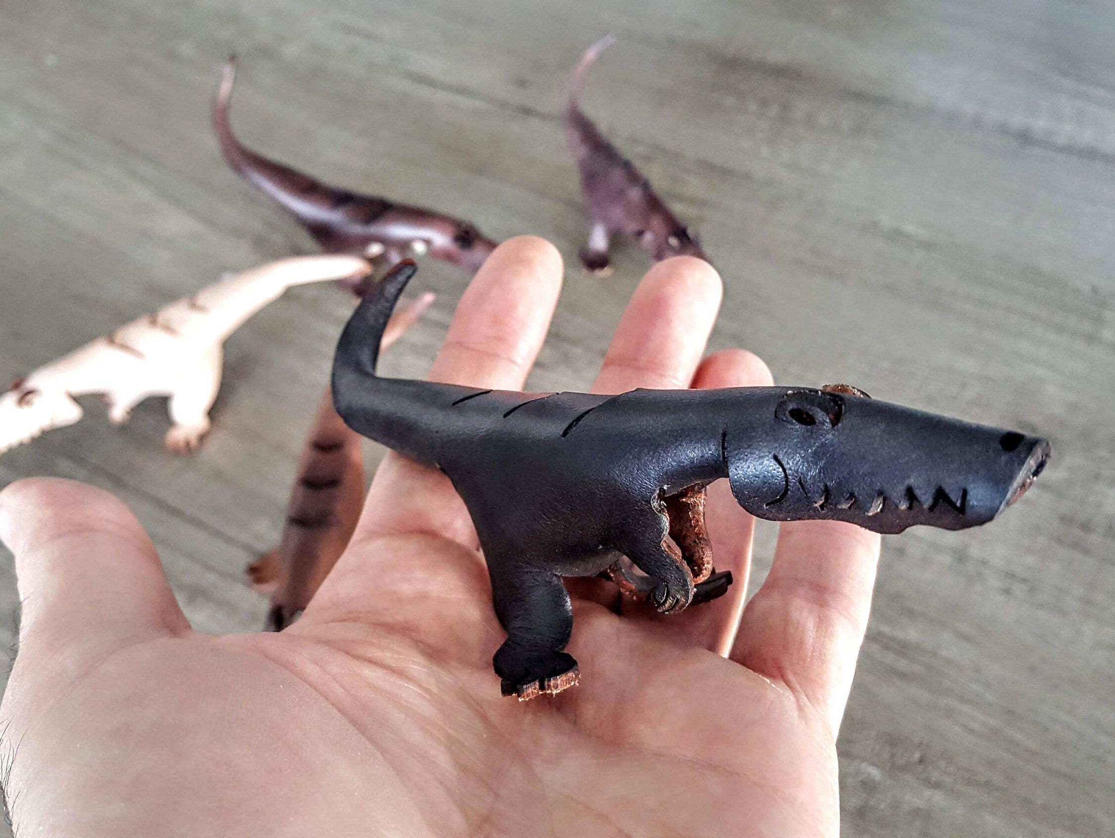 Leather Dinosaur, Handcrafted T-rex Ornament Objects, for Desktop Real ...