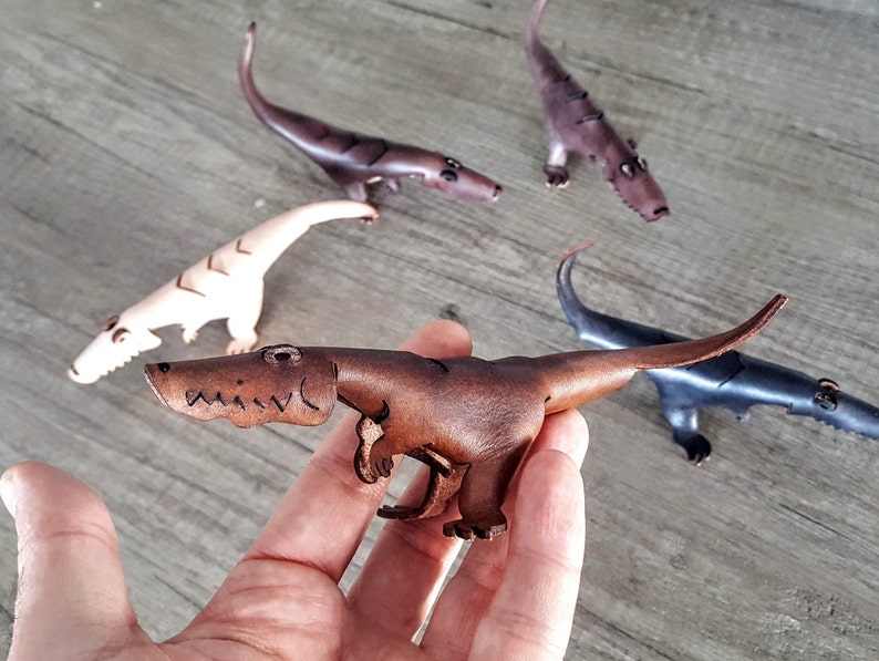 Leather Dinosaur, Handcrafted T-rex Ornament Objects, for Desktop Real ...