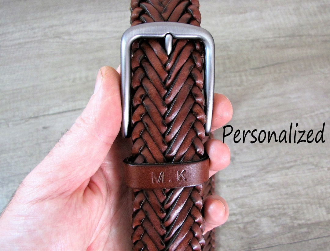 Braid Leather Belt Personalized Belt for Men's Leather Hand Braided ...