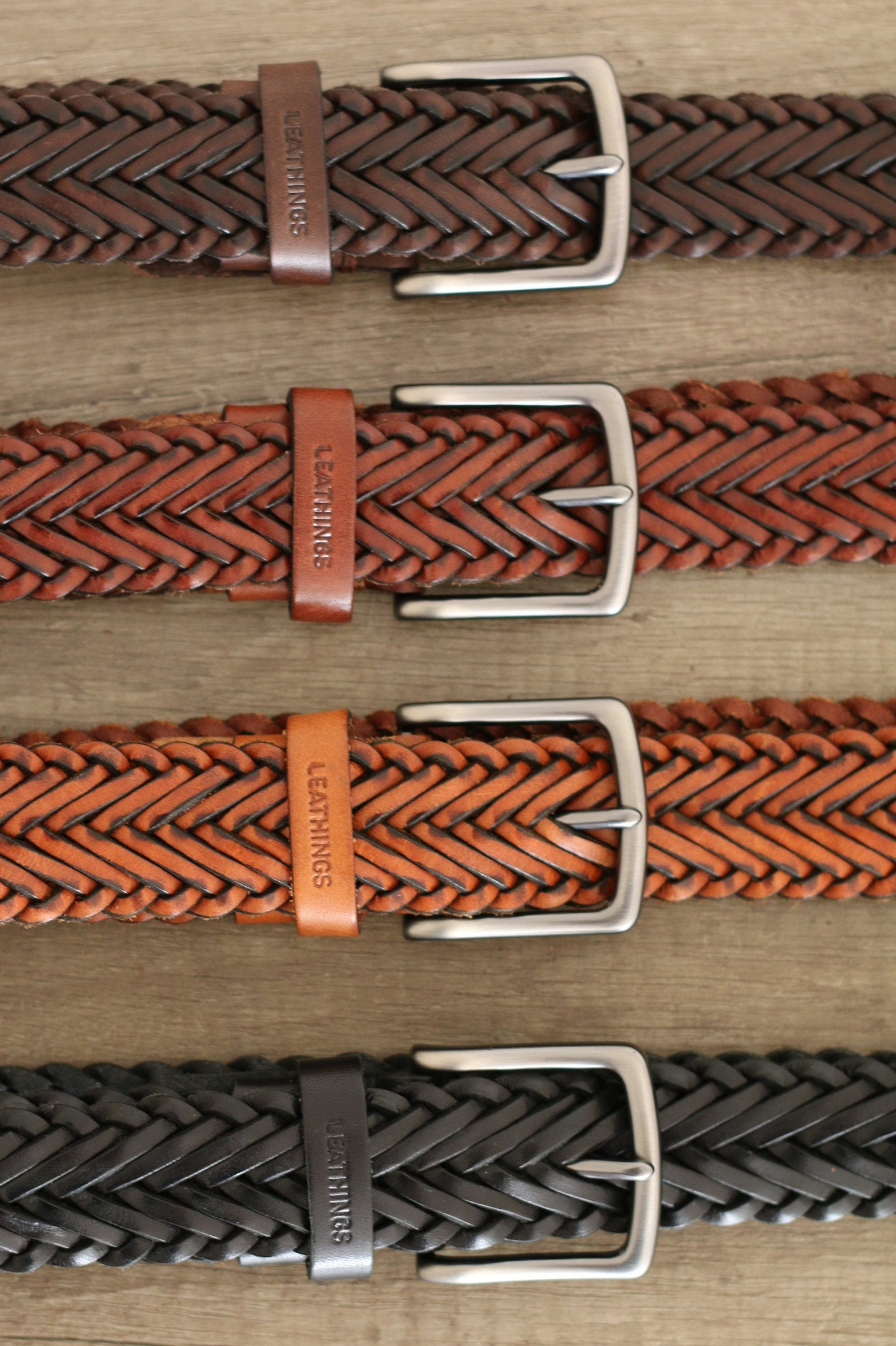 Braid Leather Belt Full Vegetable Tanned Leather Braided Belts | Etsy