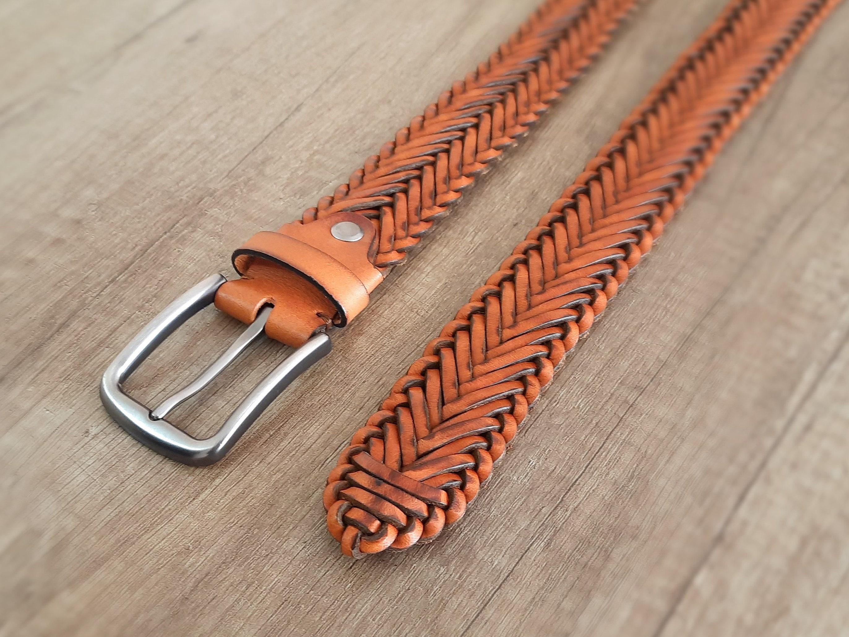 Hand Braid Leather Belt, Braided Belt Handcrafted for Casual Wear ...