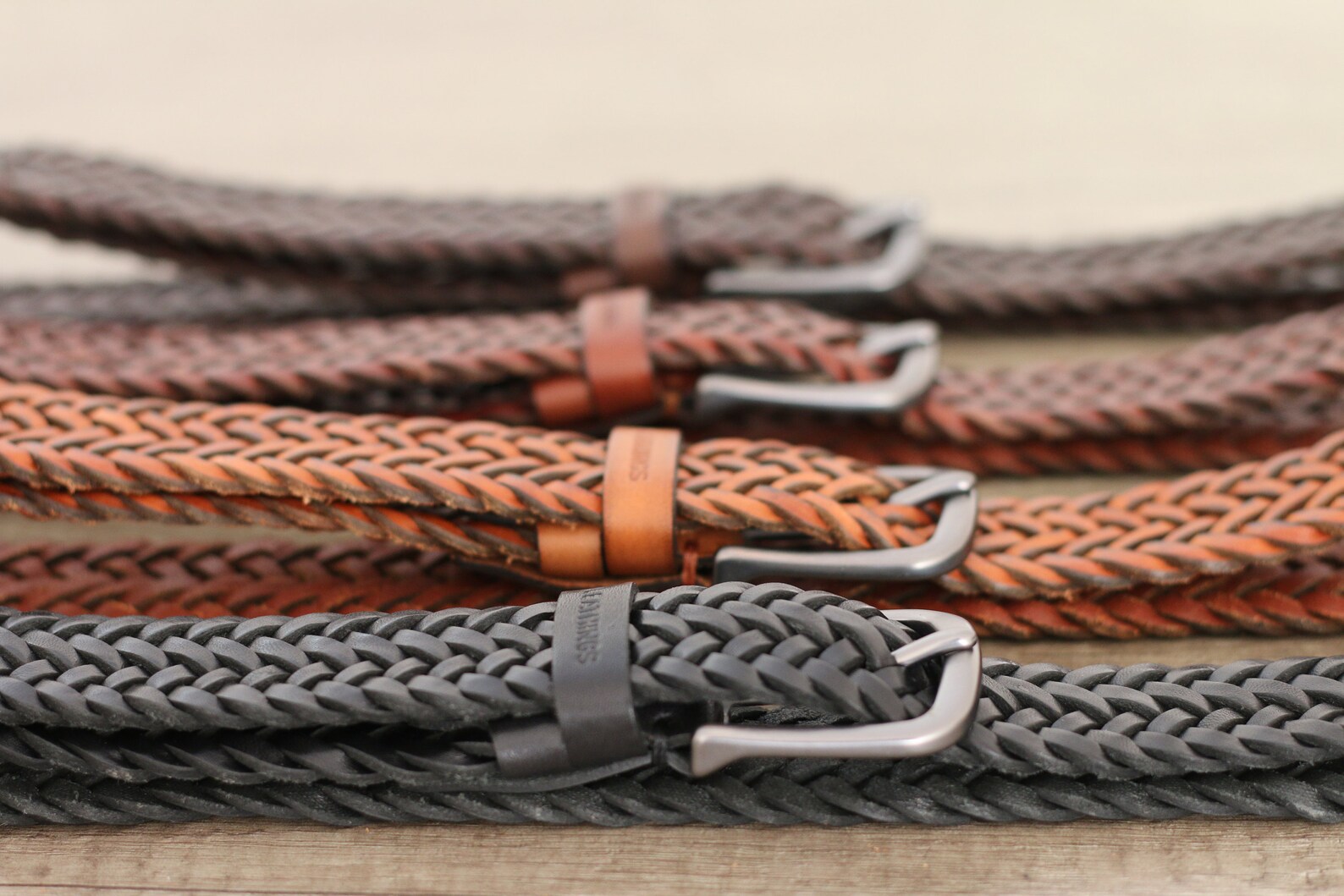 Braided Leather Belt Handcrafted Real Full Grain Black Braid - Etsy