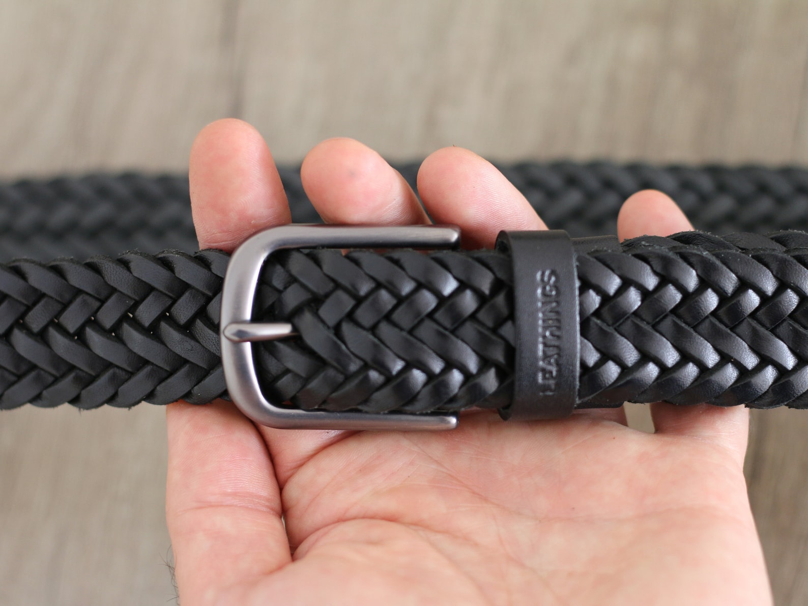Braid Leather Belt Handcrafted Full Grain Black Braided Belts Elegant ...