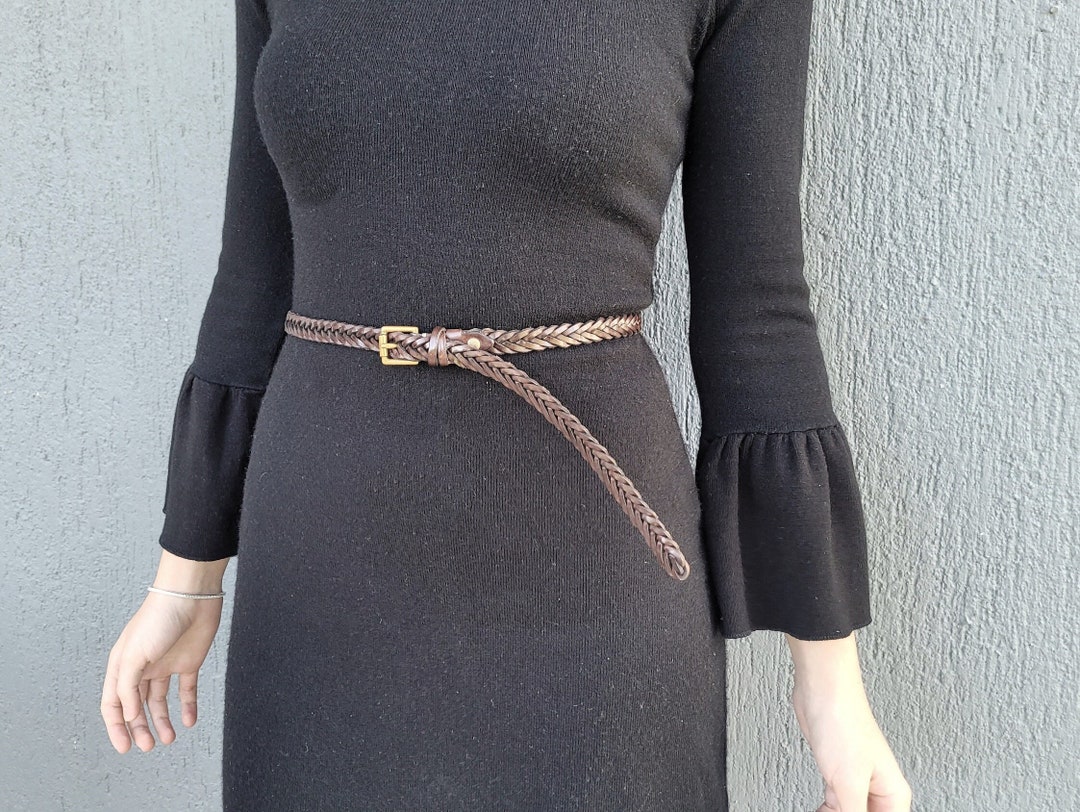 Skinny Braid Belt Leather Braided Belt Birthday Gift Hand Craft Custom ...