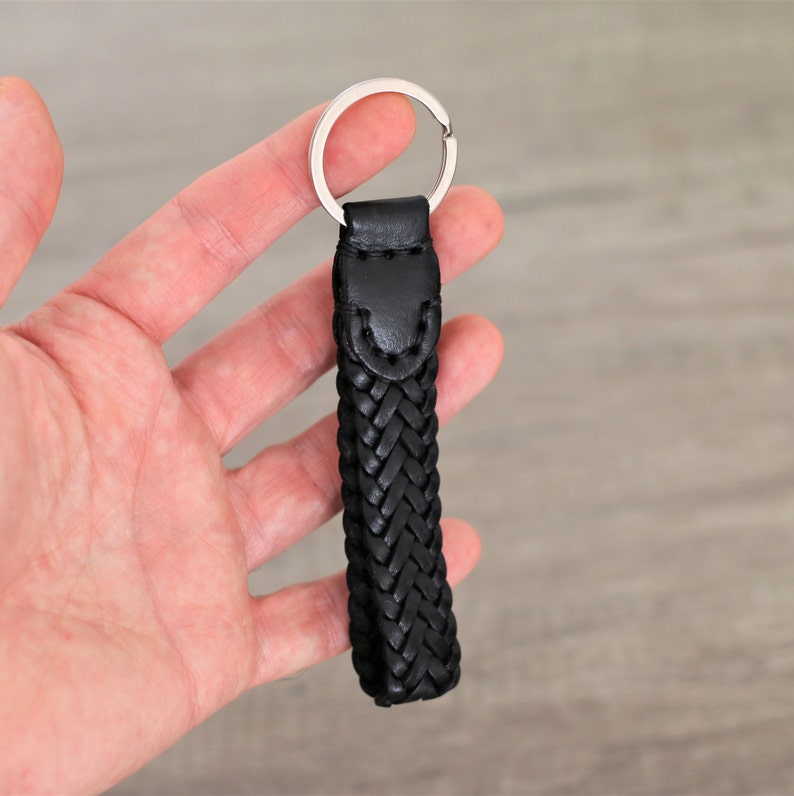 Braided Leather Keychain Usefull Gift Handcrafted Leather | Etsy