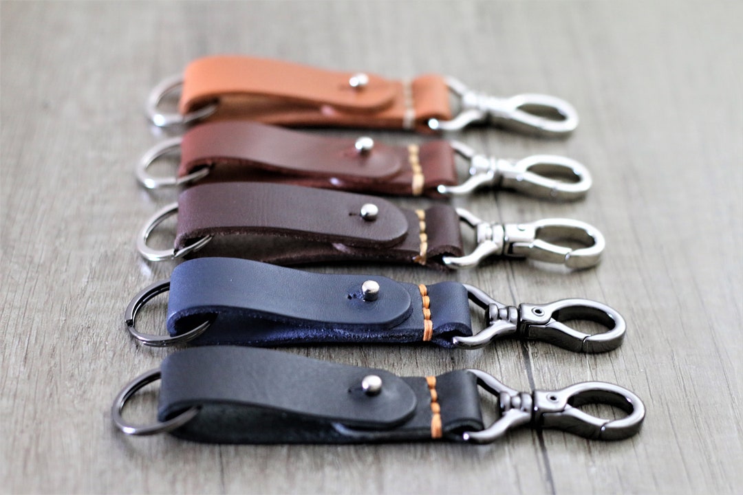 Leather Keychain, Keyring Leather Personalized Keyholder Belt Loop Key ...