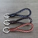 Rope Braid Leather Keychain for Father's Gift New Car Gift Key Fob ...