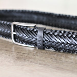 Personalized Braided Belt, Custom Leather Hand Braid Jeans Belt ...