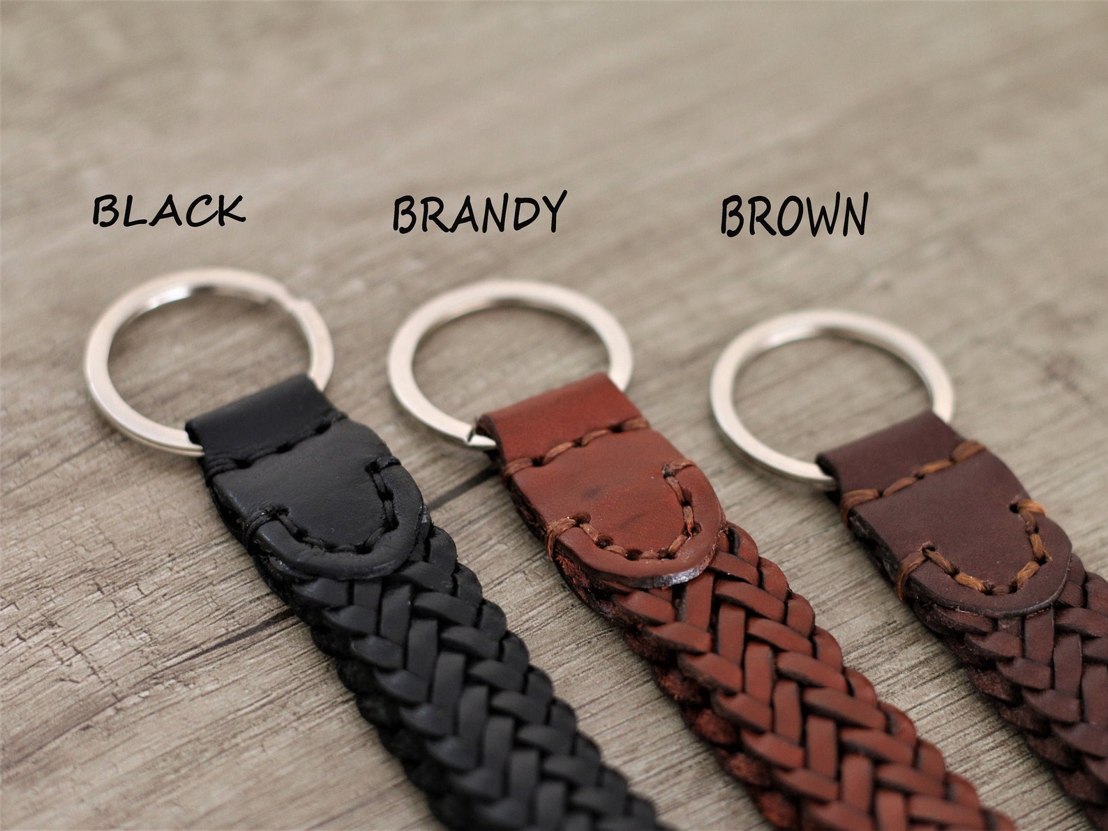 Personalized Leather Braid Keychain Custom Braided Key Fob - Etsy