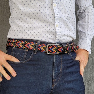 Braided Belt Rainbow Color Leather Belt Mixed Colorful Braid Belt Gift ...
