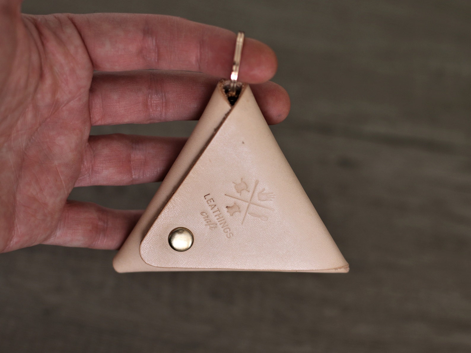 Leather Triangle Tiny Bag Coin Purses Keychain Pouch Free - Etsy