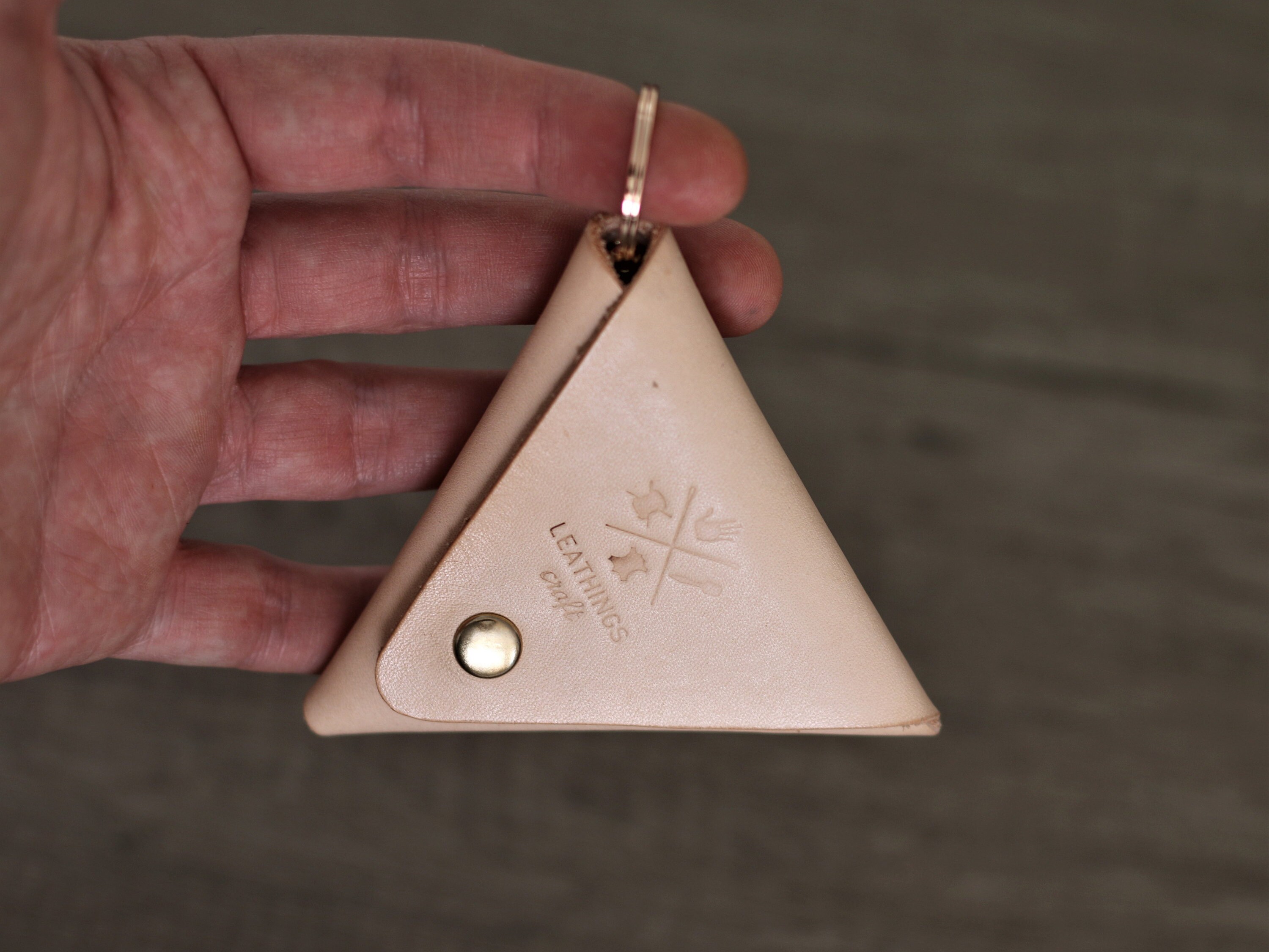Leather Triangle Tiny Bag Coin Purses Keychain Pouch Free Personalized ...
