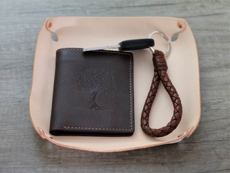 Braid Leather Keychain Elegant Gift for Him Real Leather Goods New Car ...