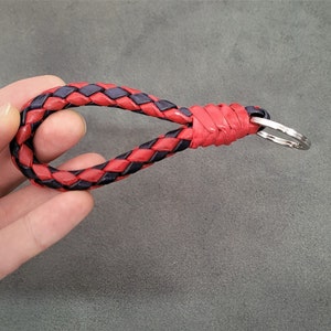 Personalized Gift Braid Keychain, Customizable Leather Hand Braided ...
