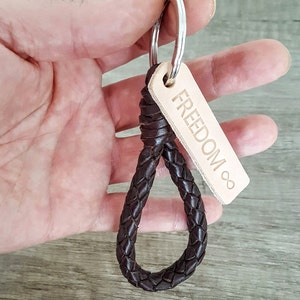Personalized Leather Keychain, Custom Braided Keychain, Name Printed ...