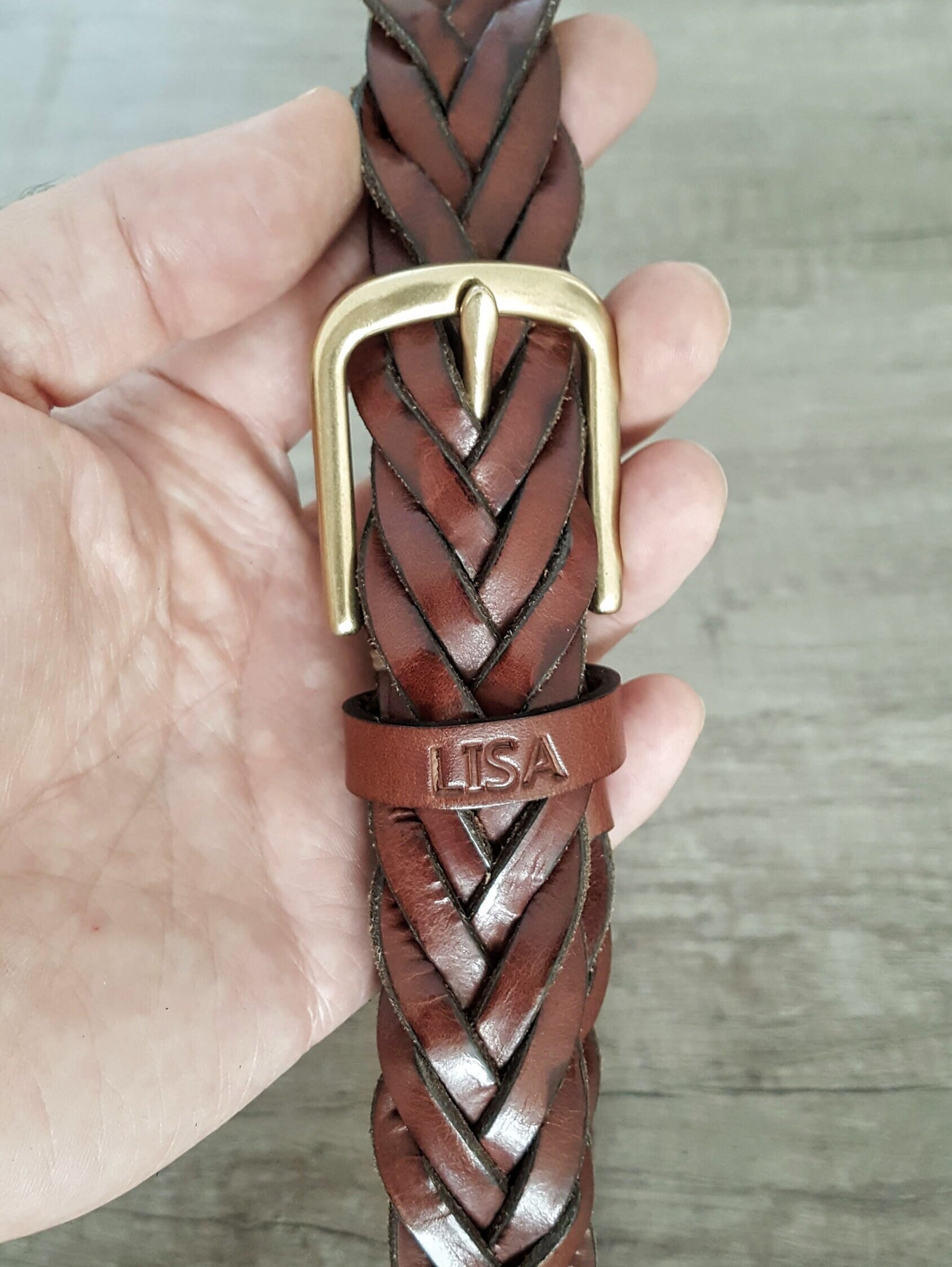 Leather Braid Belt Custom Hand Braided Belt for Women Mens, With Name ...