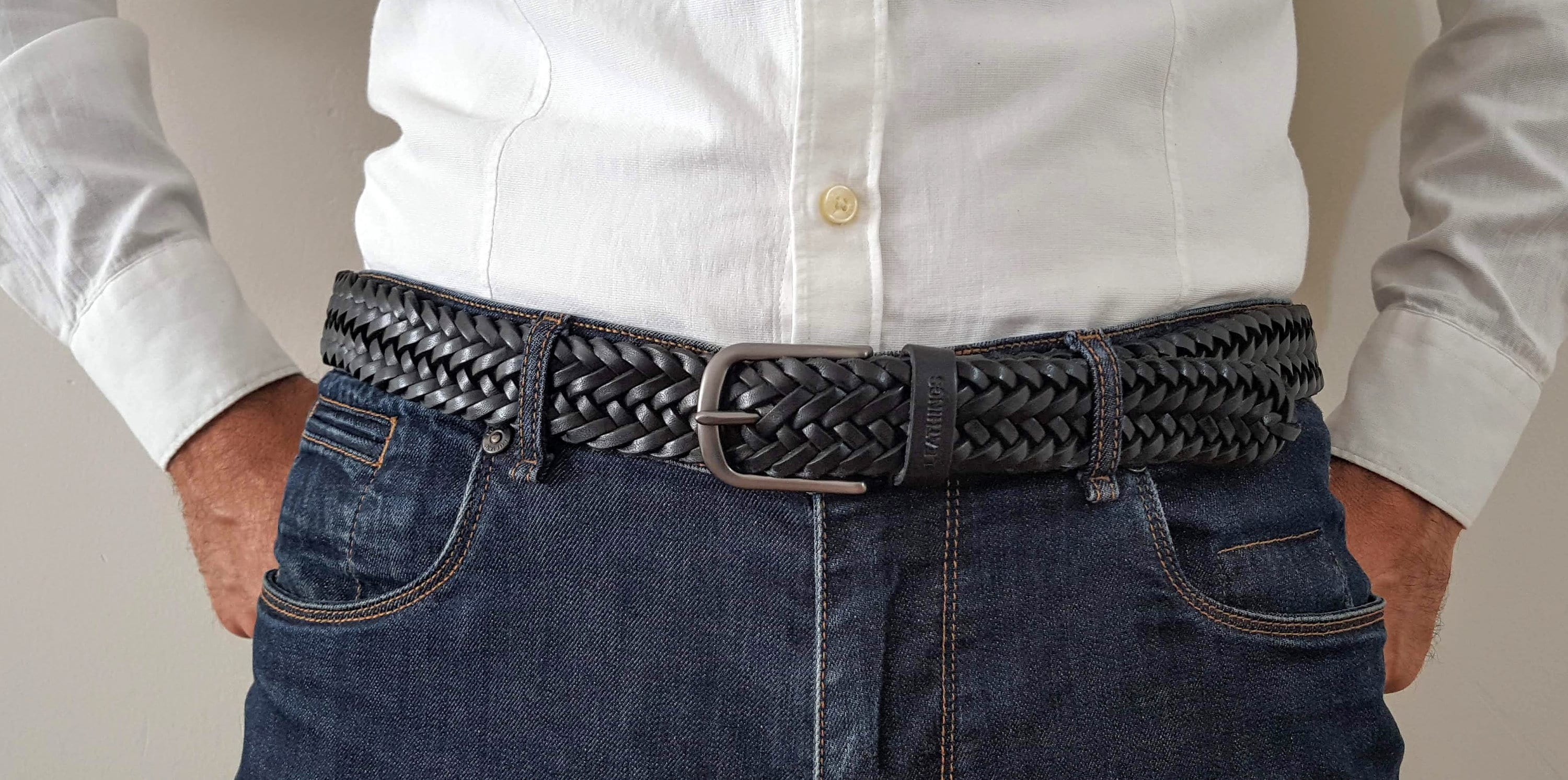 Braided Leather Belt Handcrafted Real Full Grain Black Braid - Etsy